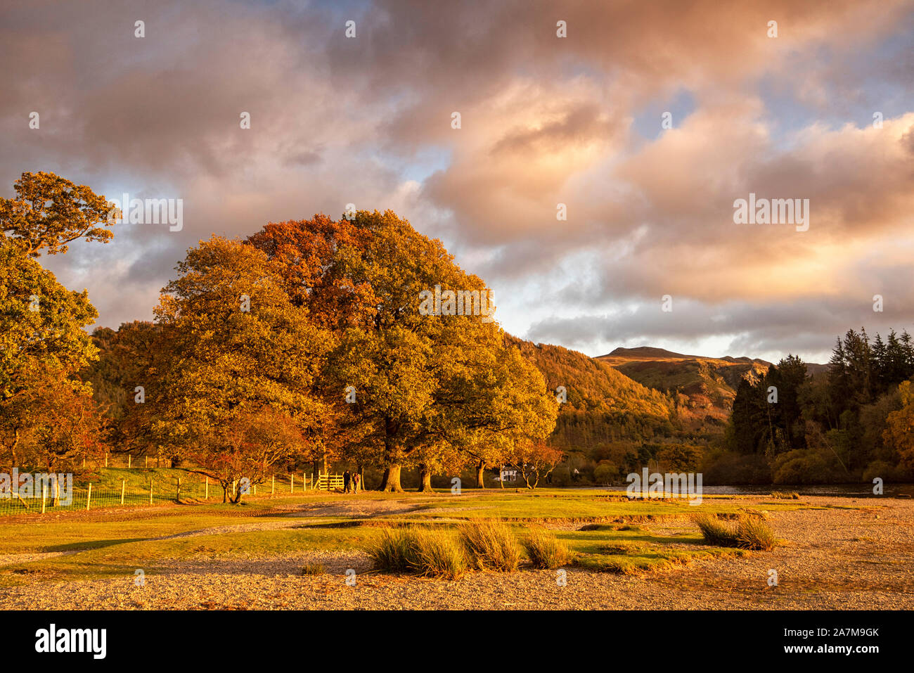 Sunset at Derwentwater in the Lake District, Cumbria England UK Stock ...