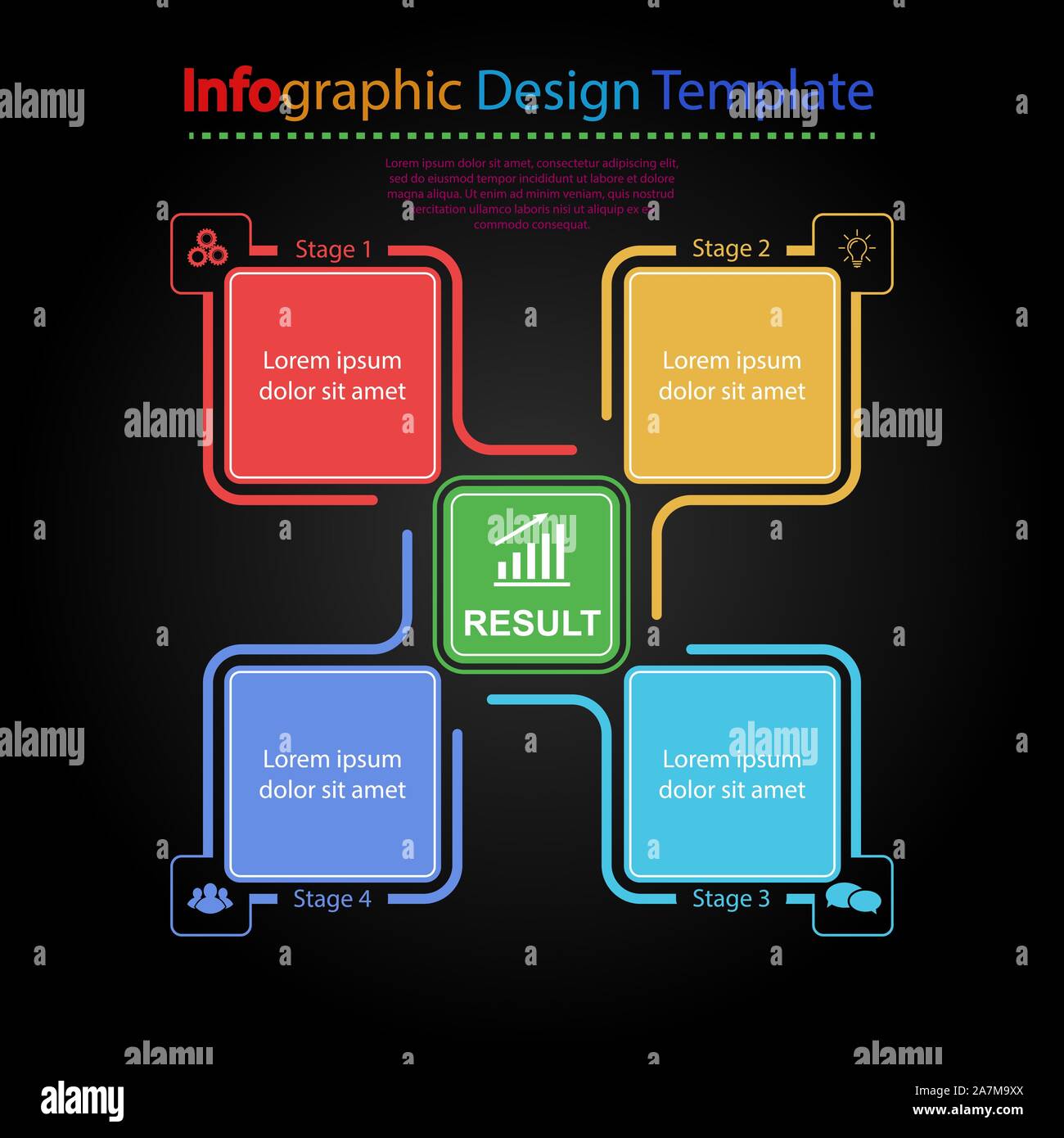 Infographic design template. Four steps to business success, training ...