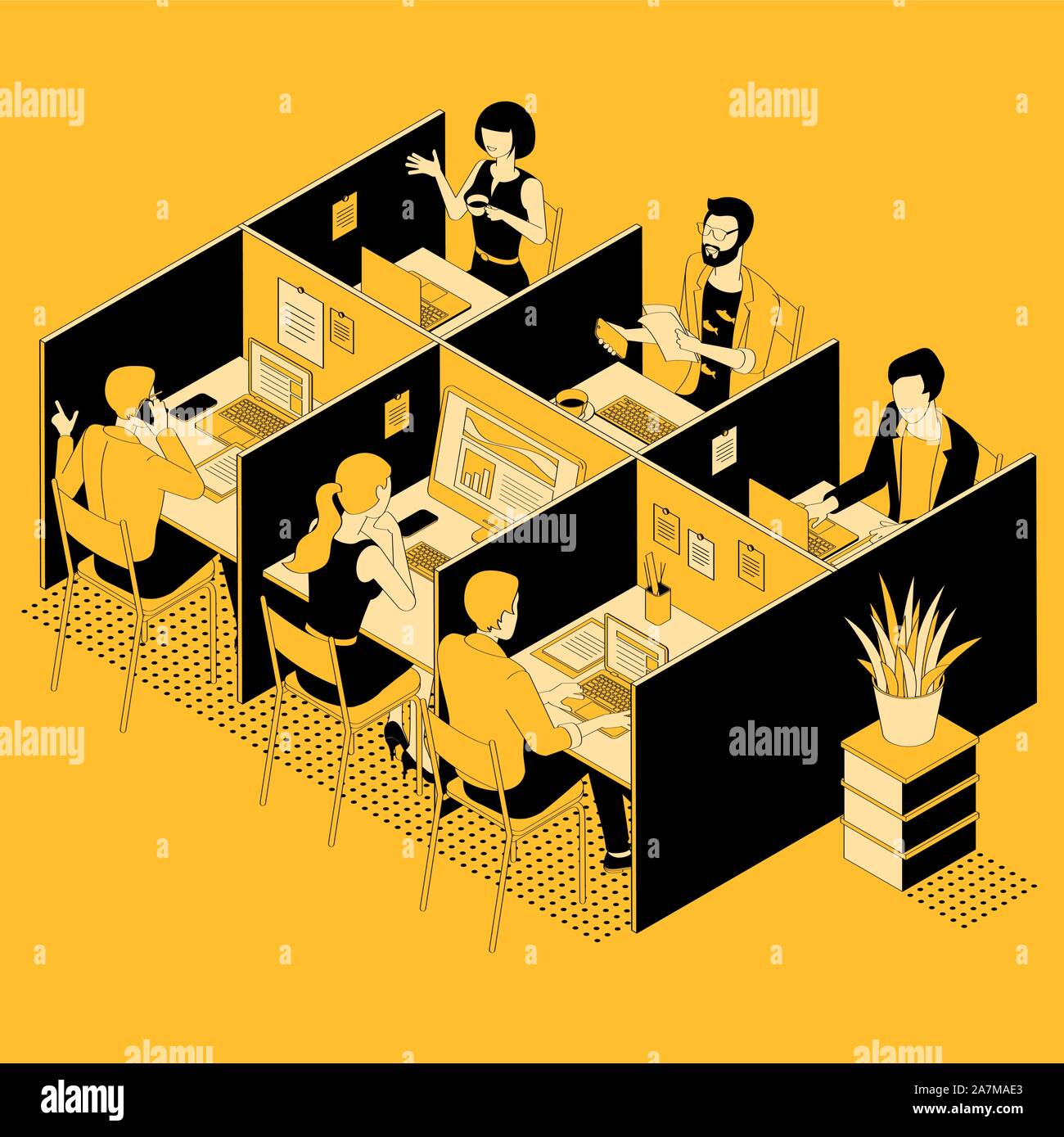 3d Isometric office Stock Vector Image & Art - Alamy