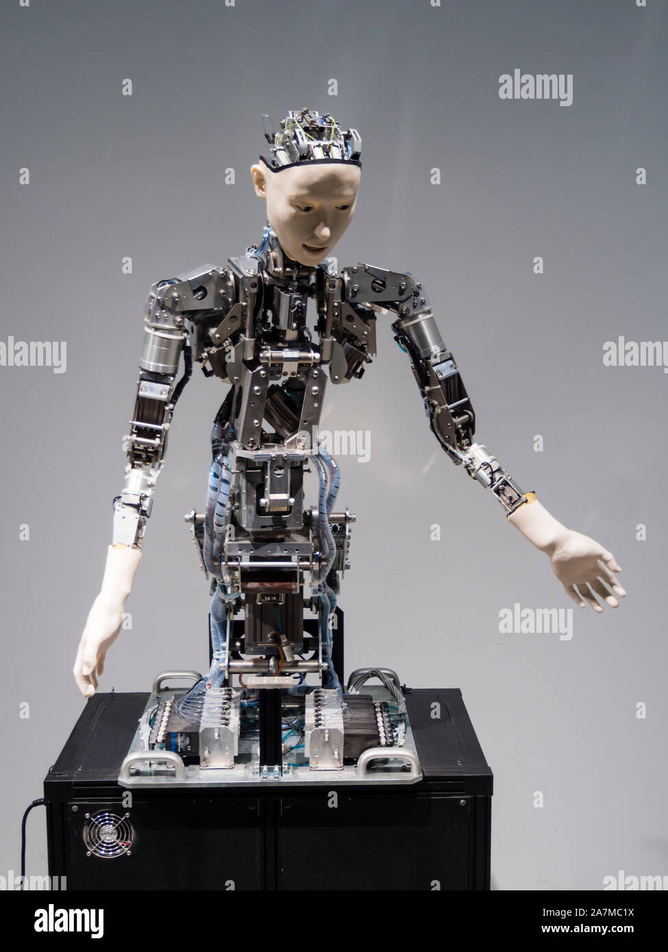 Tokyo, Japan - 12 Oct 2018: A humanoid robot on display at Miraikan ...