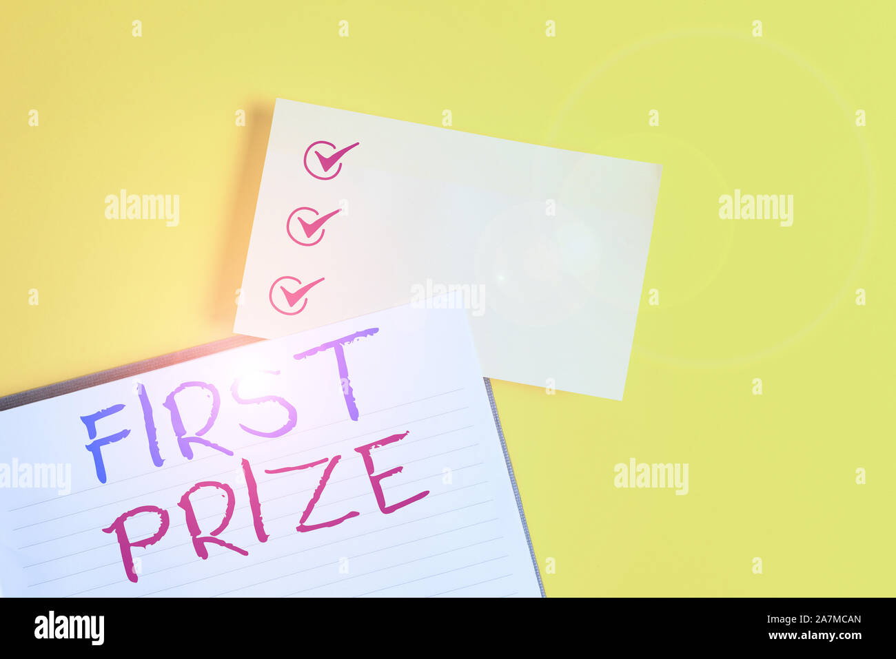 Conceptual hand writing showing First Prize. Concept meaning the most ...