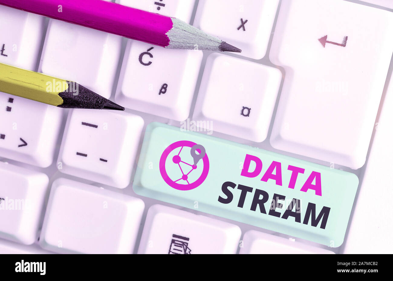 Text sign showing Data Stream. Business photo showcasing sequence of ...