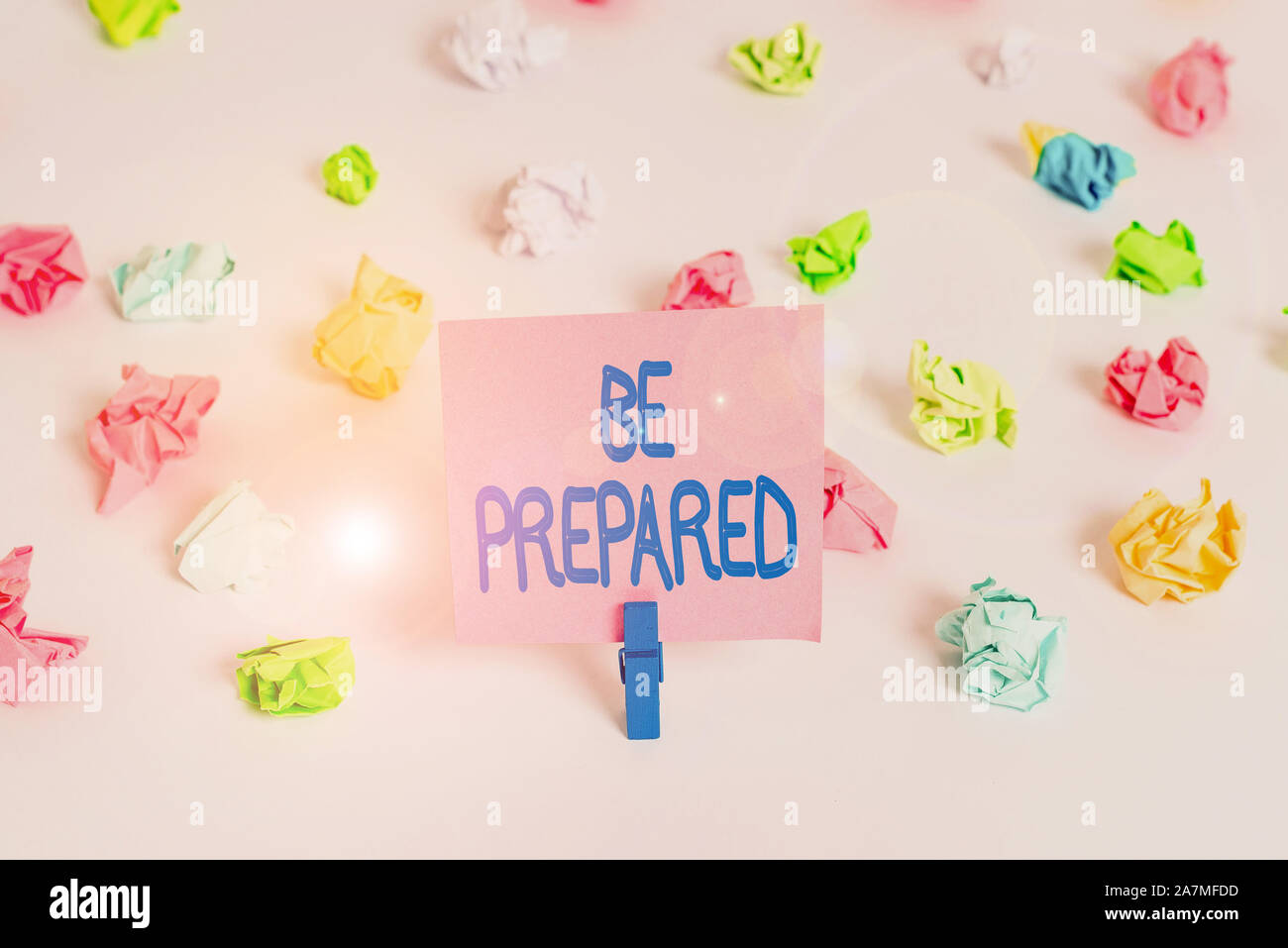 Writing note showing Be Prepared. Business concept for To make ready ...