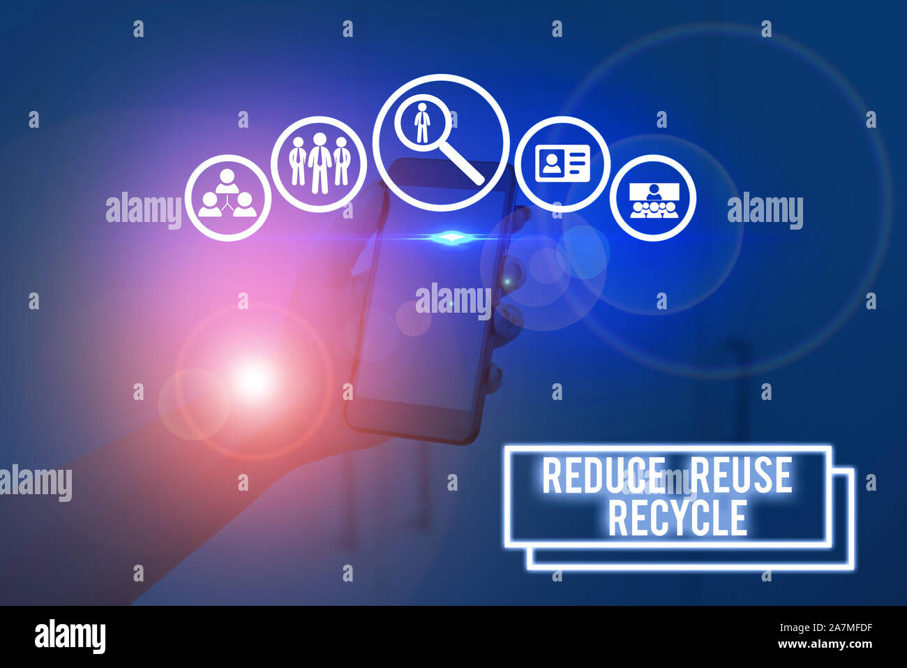 Text sign showing Reduce Reuse Recycle. Business photo showcasing ways ...