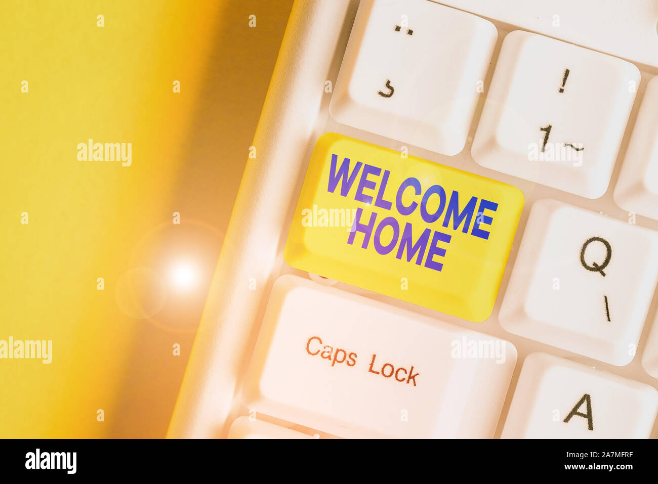 Writing note showing Welcome Home. Business concept for a reception ...
