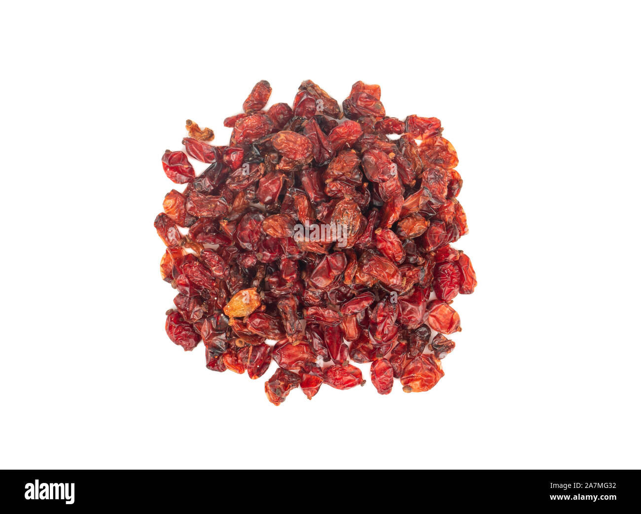 Pile of dry barberry isolated on a white background, top view Stock ...