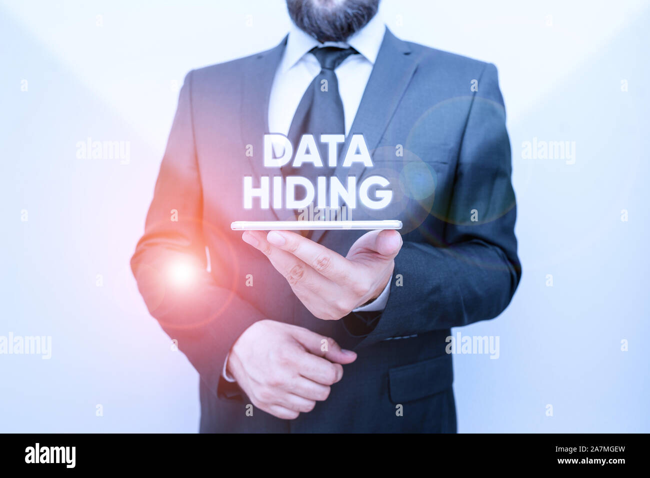 Word writing text Data Hiding. Business photo showcasing Secretly embedding data in graphics ...