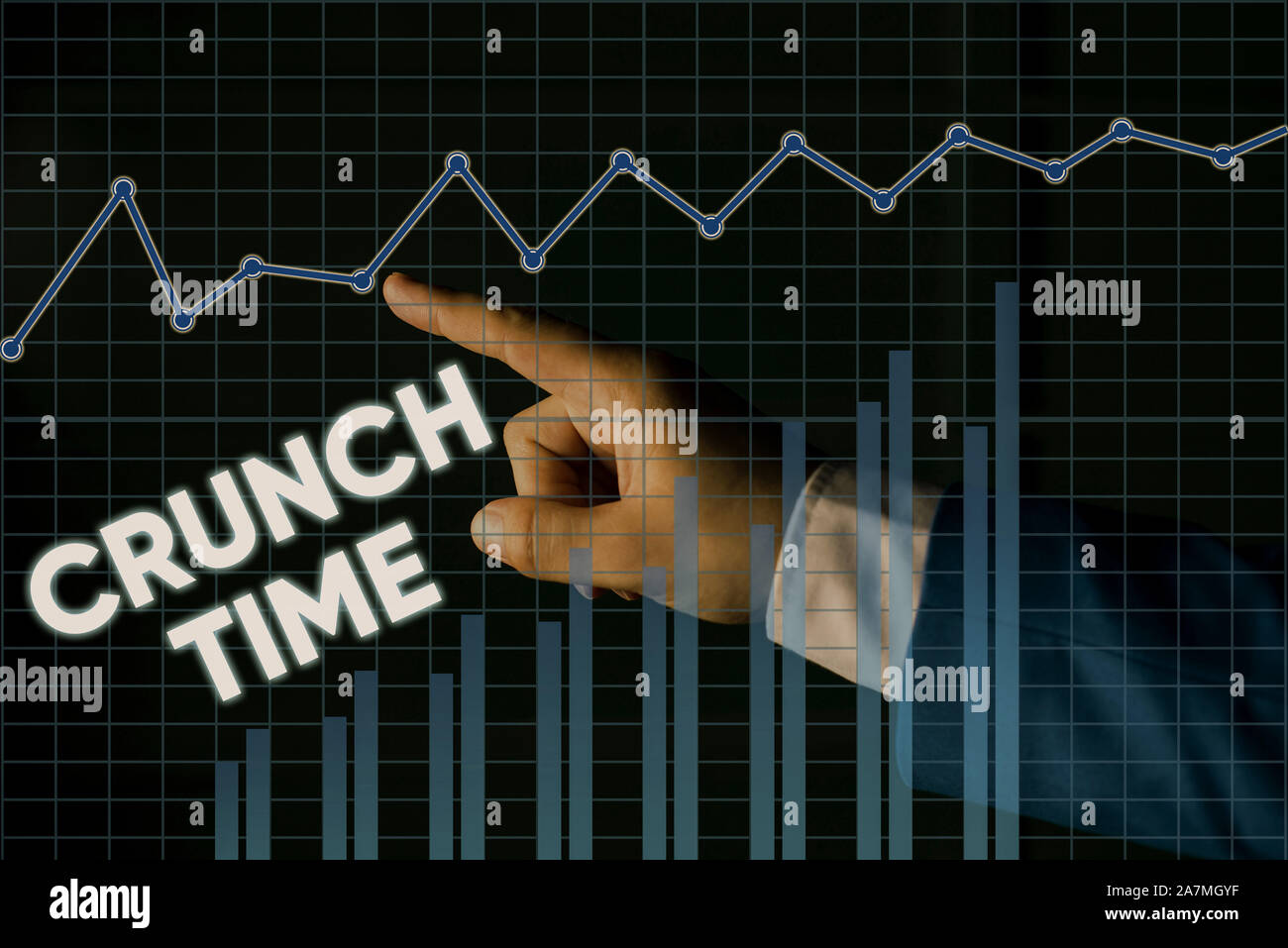 Writing note showing Crunch Time. Business concept for period when ...