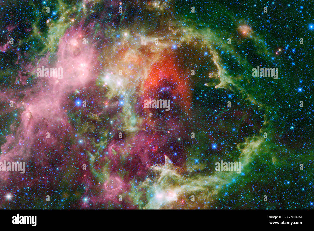 Awesome beauty of starfield somewhere in deep space. Elements of this ...