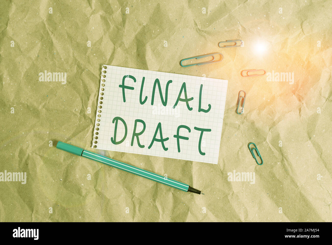 Writing note showing Final Draft. Business concept for final version of ...