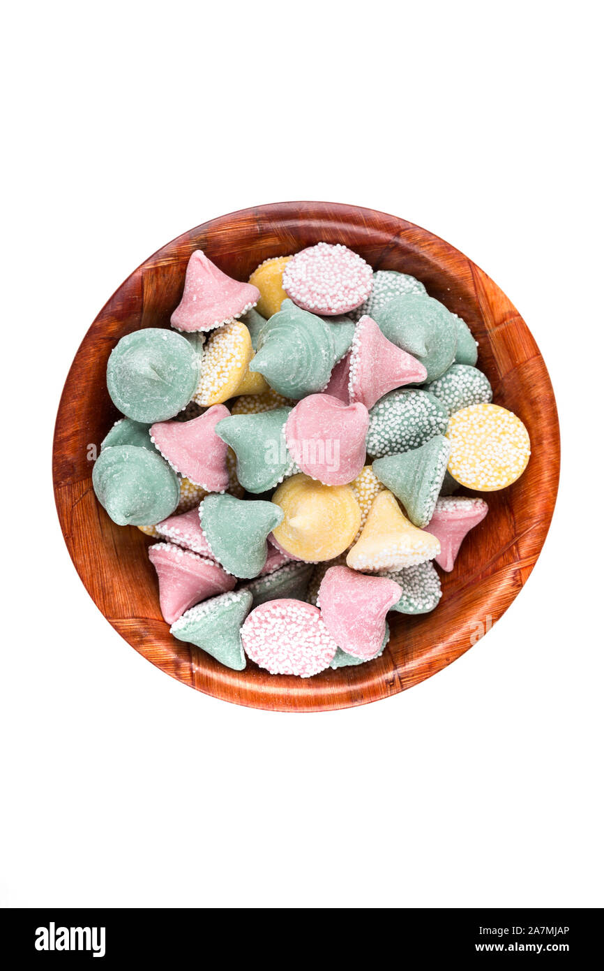 Large multicolored drops with sugar ball coating mint candy Stock Photo ...
