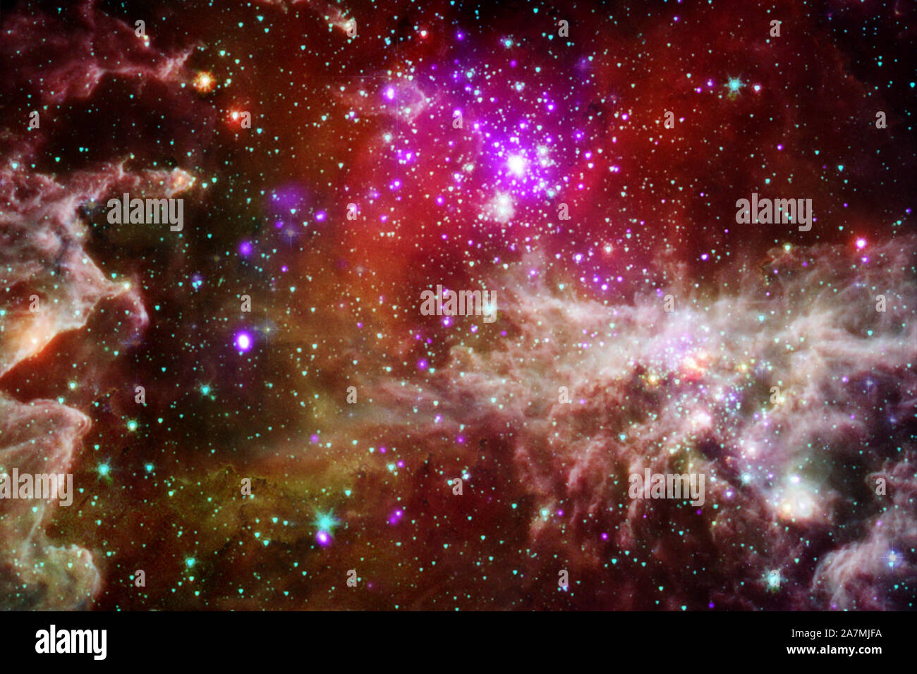 Nebula, starfield, cluster of stars in outer space. Beauty of endless ...