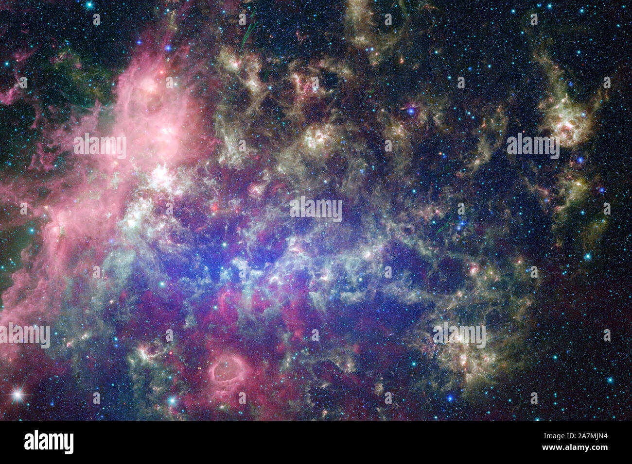 Nebula, starfield, cluster of stars in outer space. Beauty of endless ...