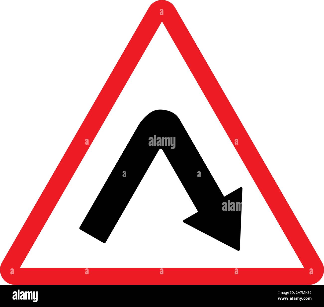 Sharp bend road sign Stock Vector Images - Alamy