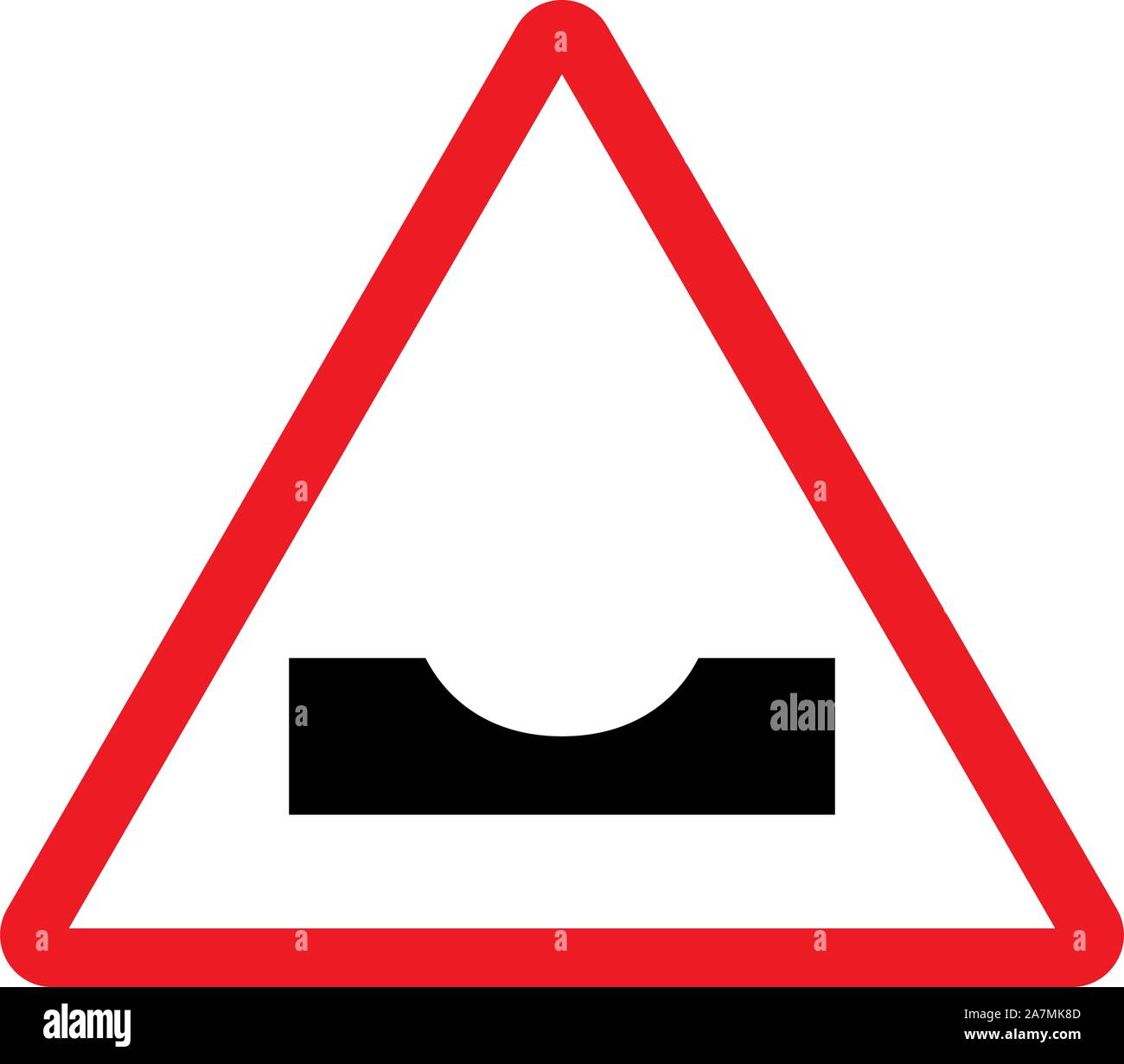 Traffic warning road sign. Red triangle dangerous dip symbol vector ...