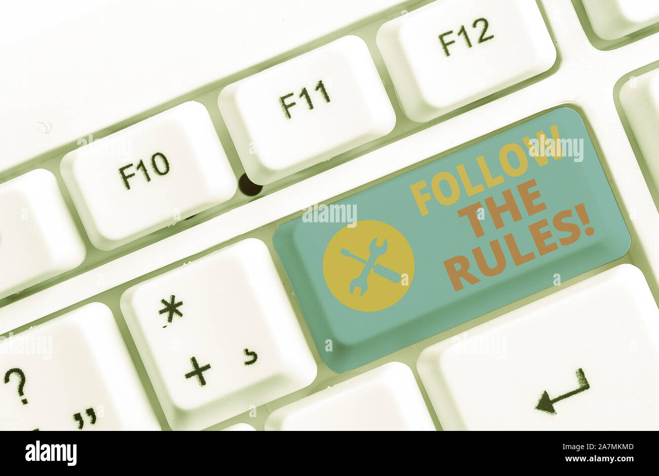 Conceptual hand writing showing Follow The Rules. Concept meaning go ...