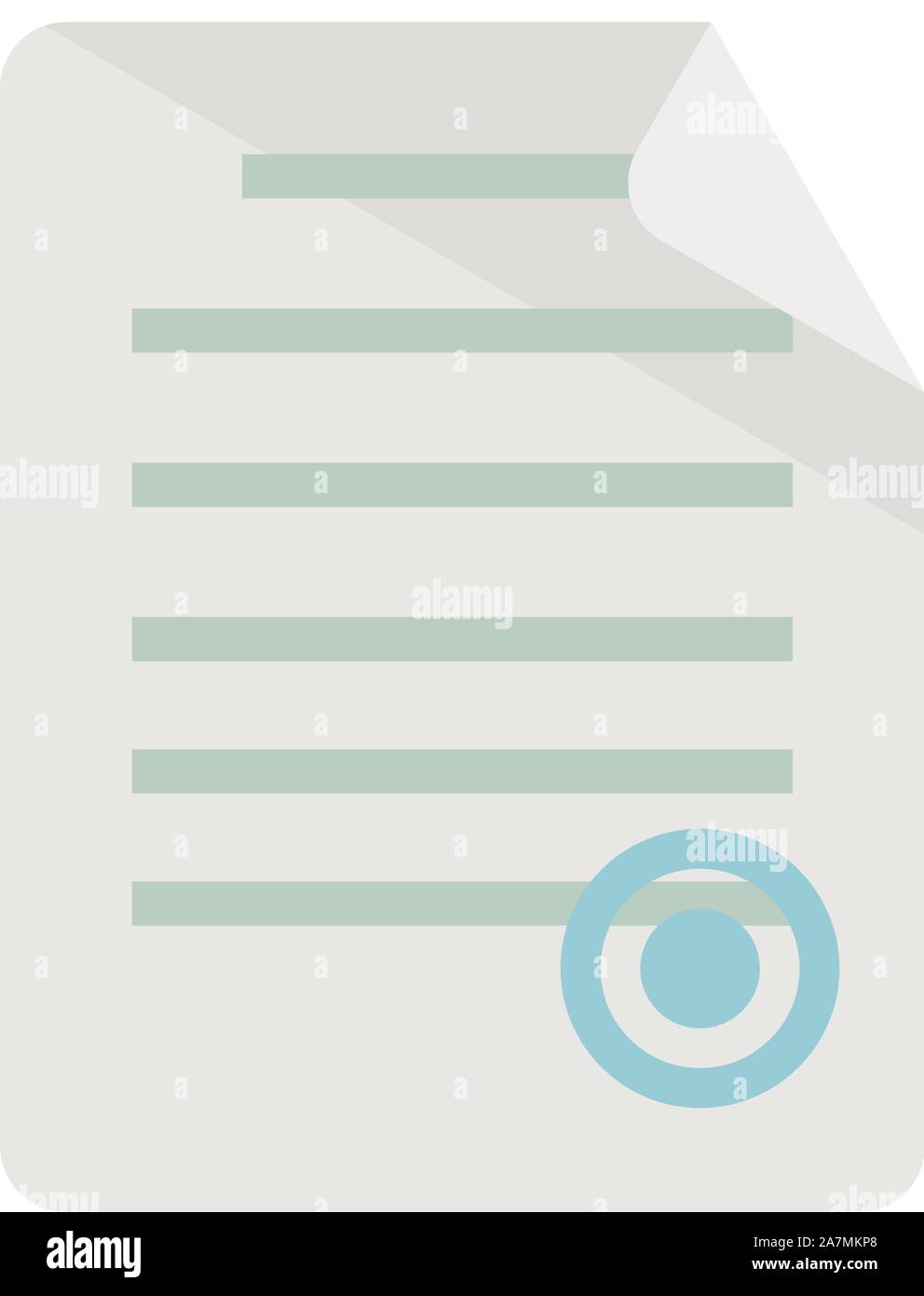 Stamped paper contract document vector graphics illustration Stock ...