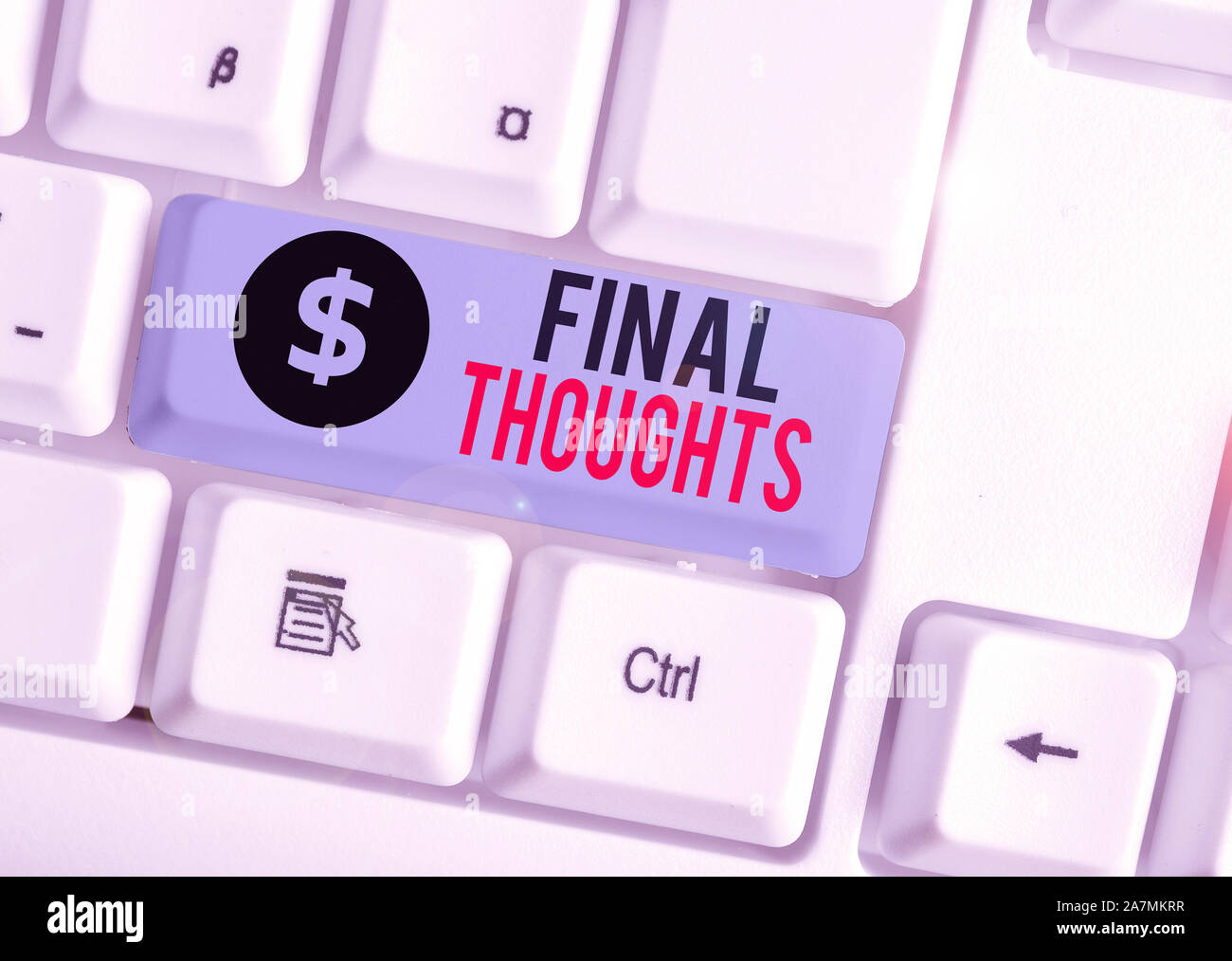 Writing note showing Final Thoughts. Business concept for the ...
