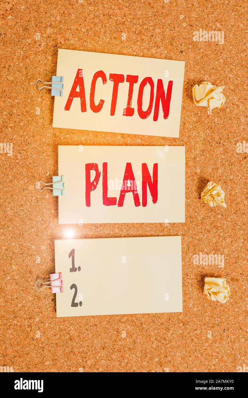 Handwriting text writing Action Plan. Conceptual photo detailed plan ...