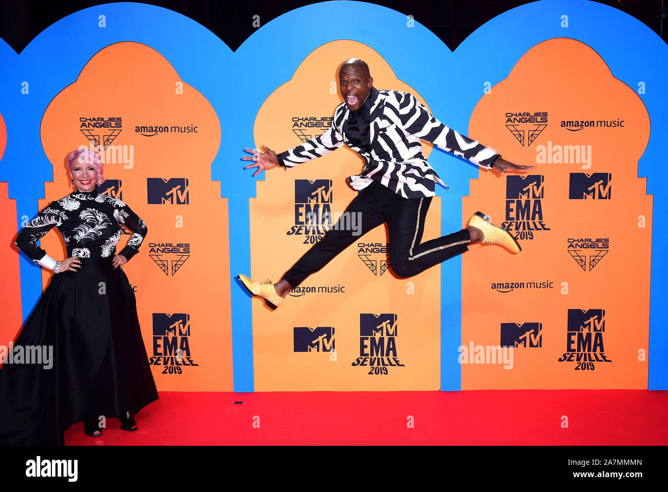 Rebecca King-Crews and Terry Crews attending the MTV Europe Music ...