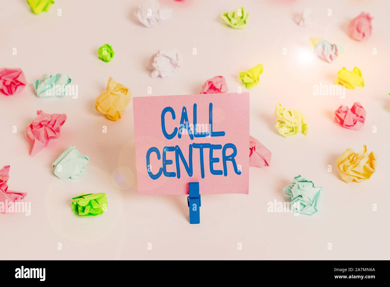 Writing note showing Call Center. Business concept for an office in ...