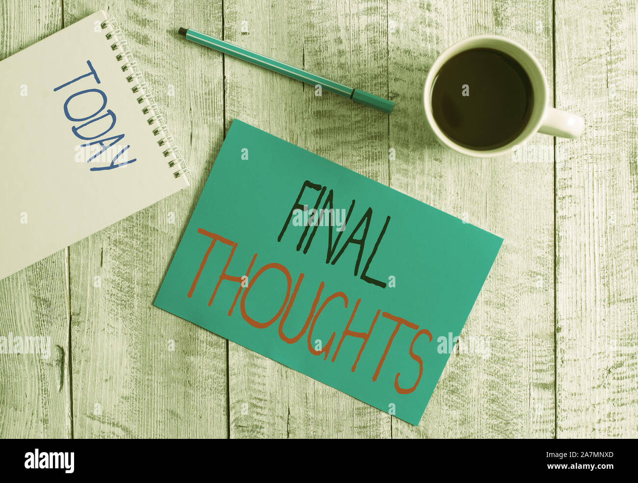 Writing note showing Final Thoughts. Business concept for the ...