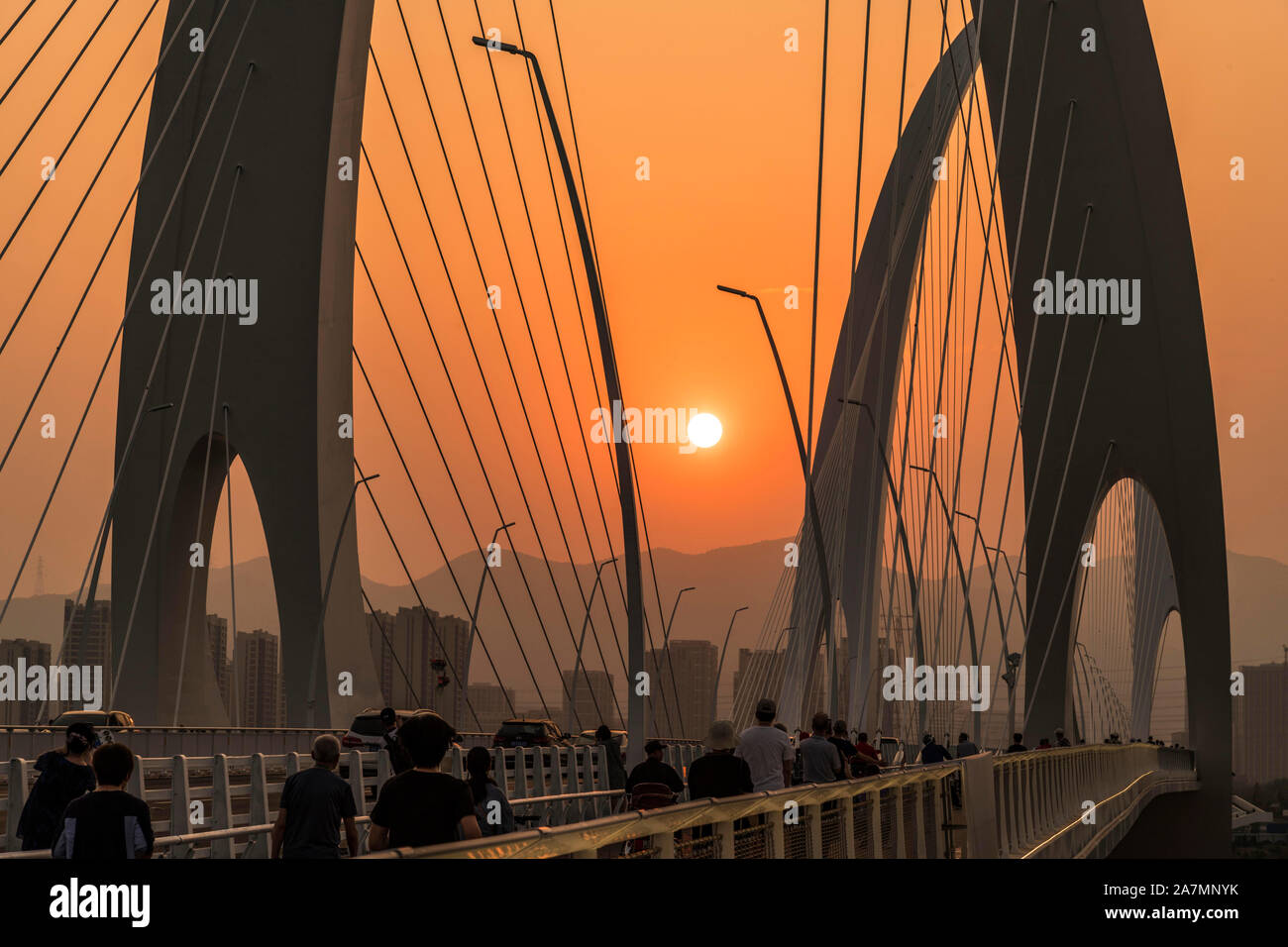 The view of Xinshougang Bridge, which is recently opened to the public ...