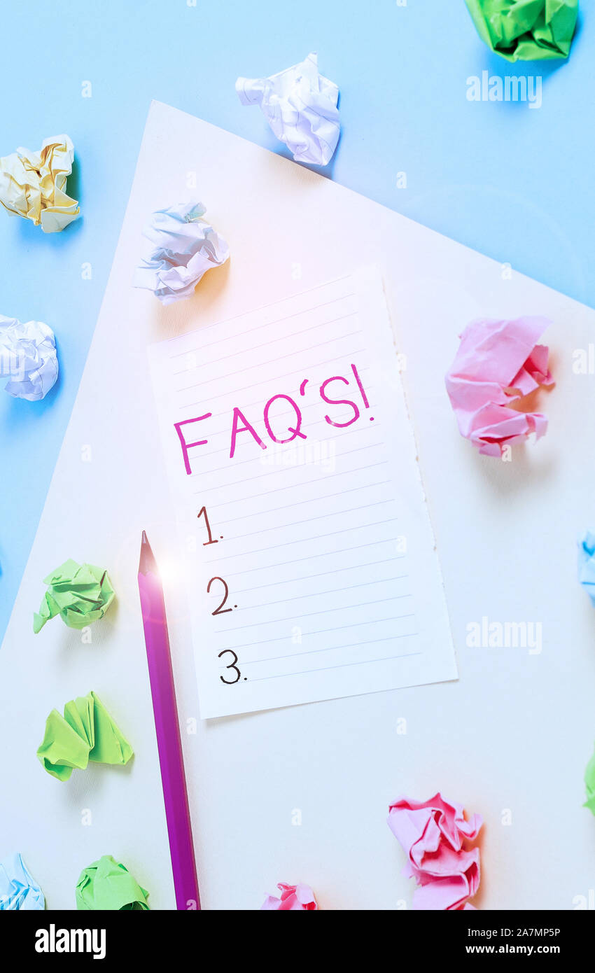 Conceptual Hand Writing Showing Faq S Concept Meaning List Of Questions And Answers Relating To