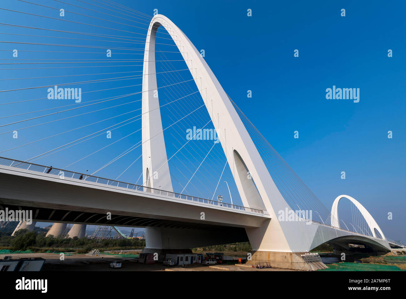 The view of Xinshougang Bridge, which is recently opened to the public ...