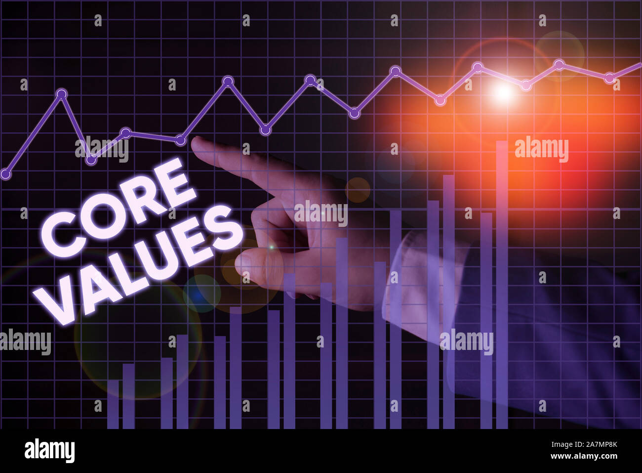 Writing note showing Core Values. Business concept for the fundamental ...