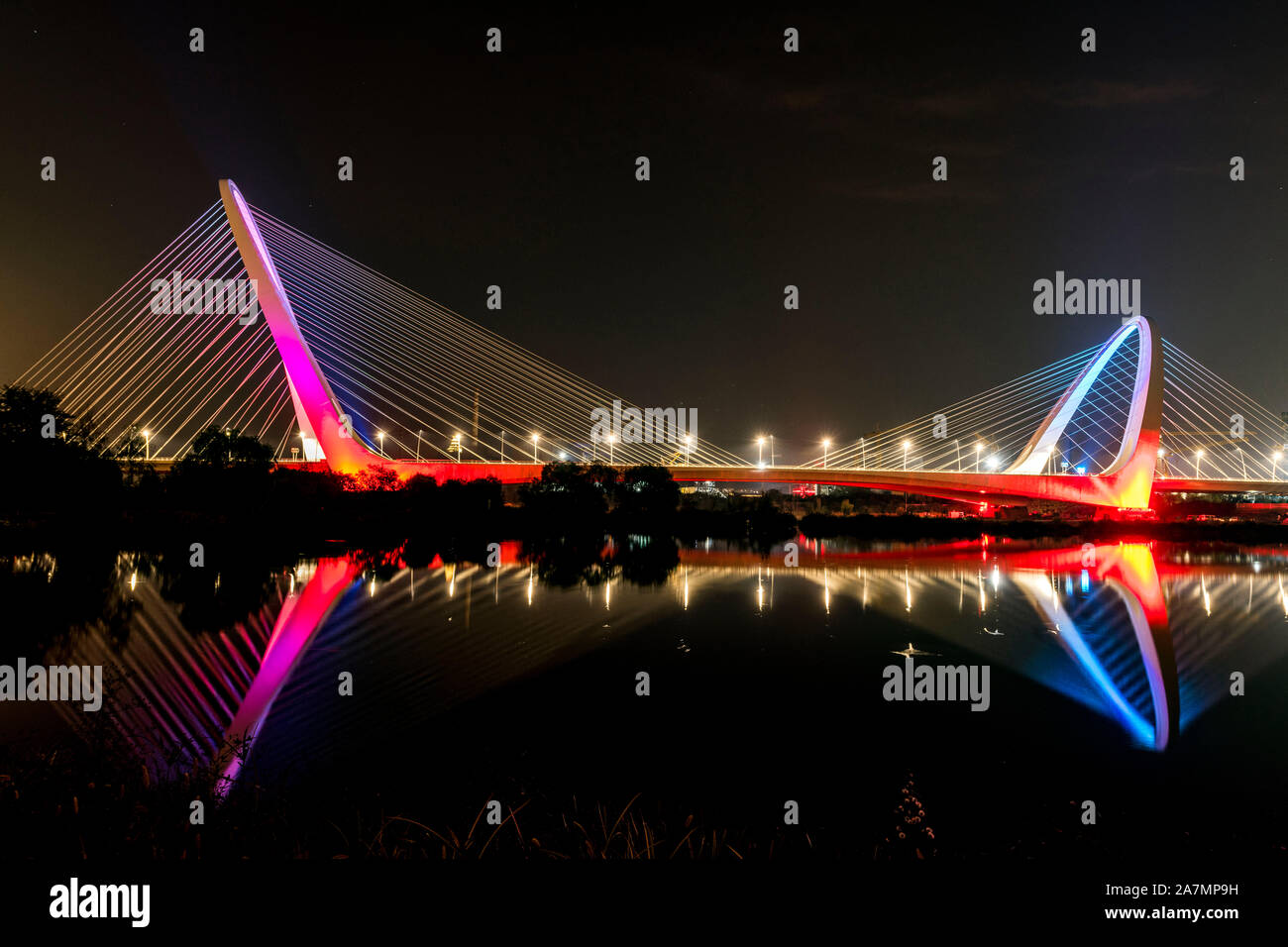 The view of Xinshougang Bridge, which is recently opened to the public ...