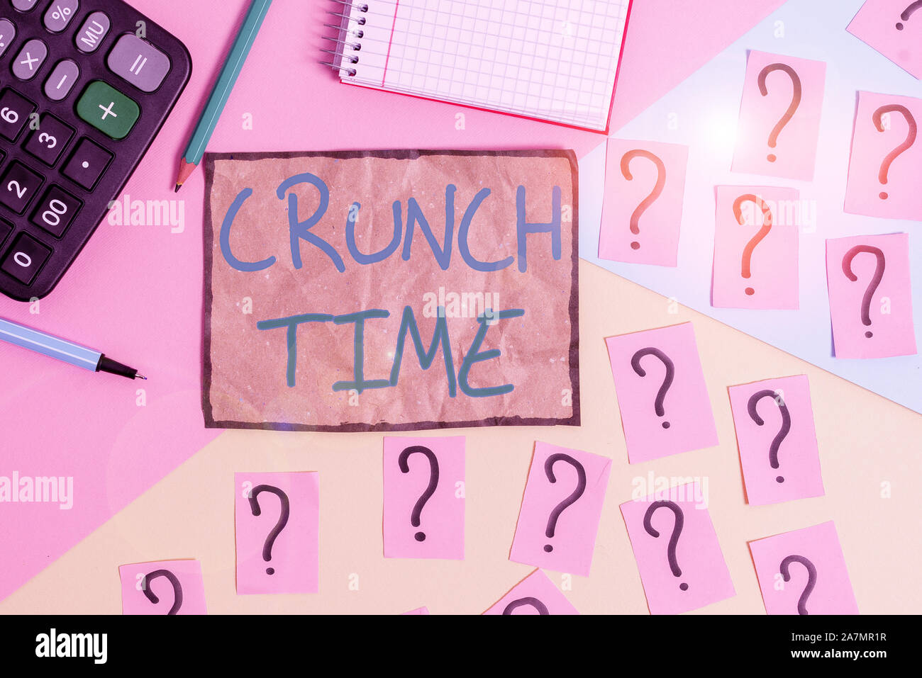 Writing note showing Crunch Time. Business concept for period when ...