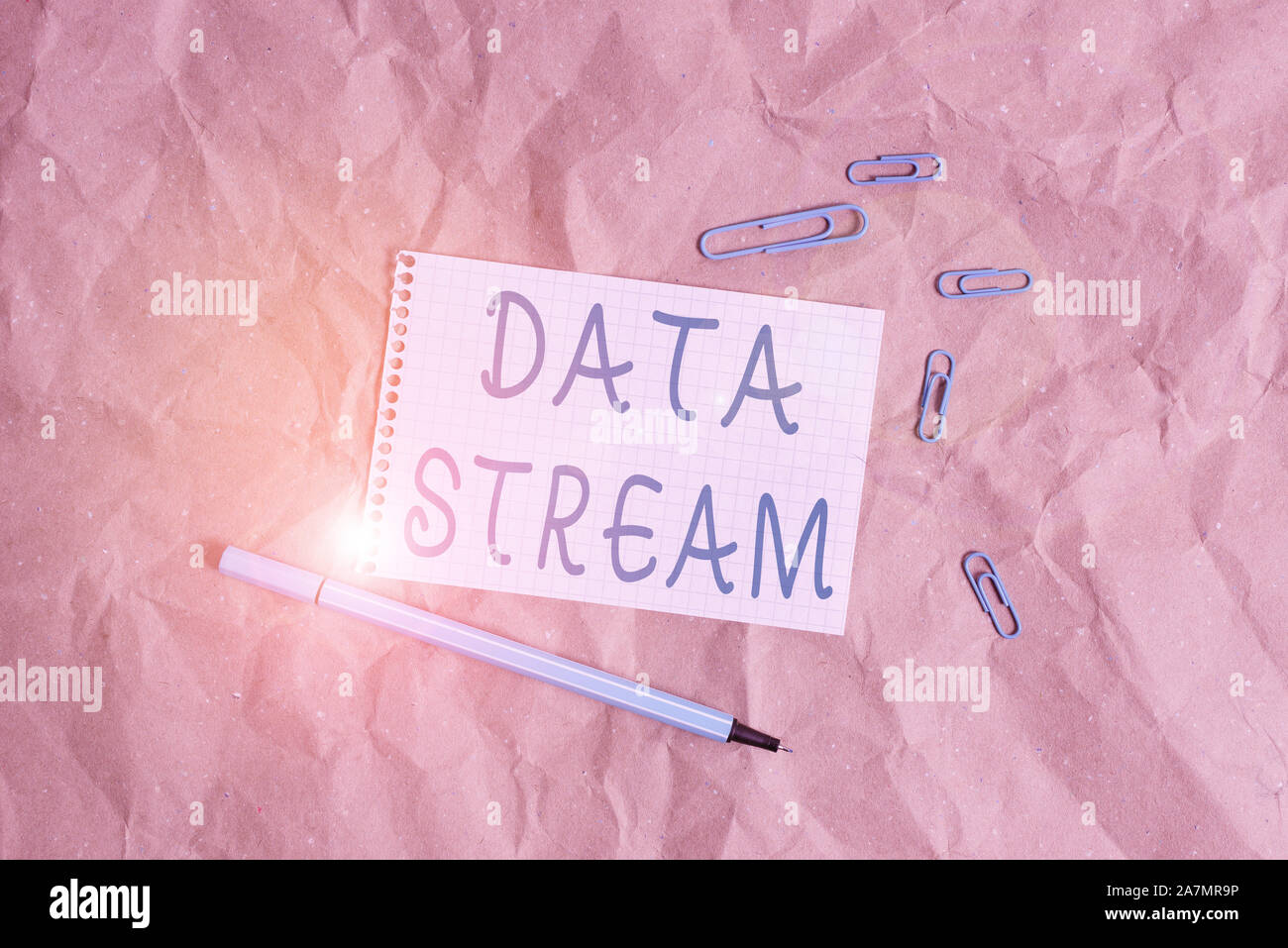 Writing Note Showing Data Stream Business Concept For Sequence Of Digitally Encoded Coherent
