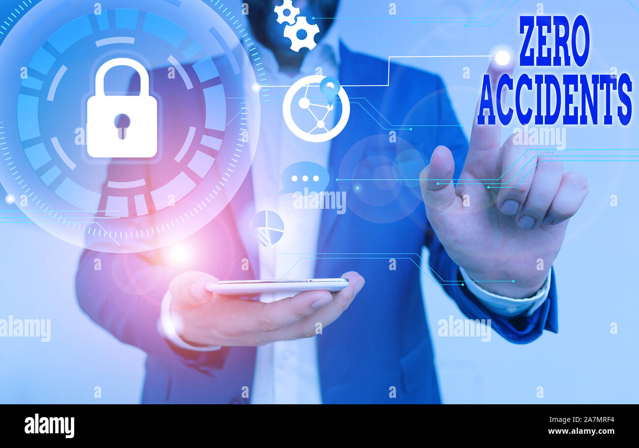 Conceptual hand writing showing Zero Accidents. Concept meaning ...