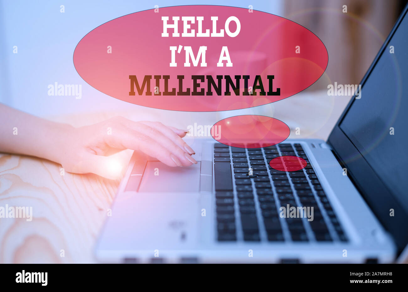 Handwriting text Hello I M A Millennial. Conceptual photo demonstrating ...