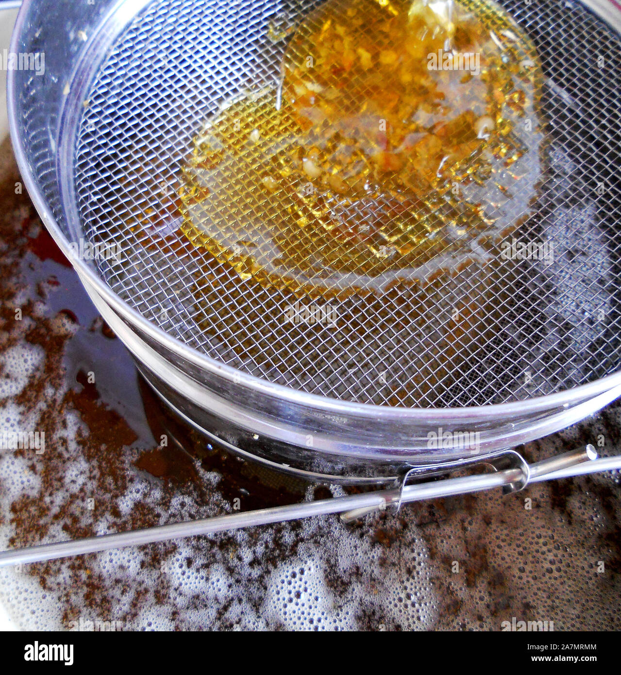 Background texture, dropping drops of sweet honey, nectar in mead ...