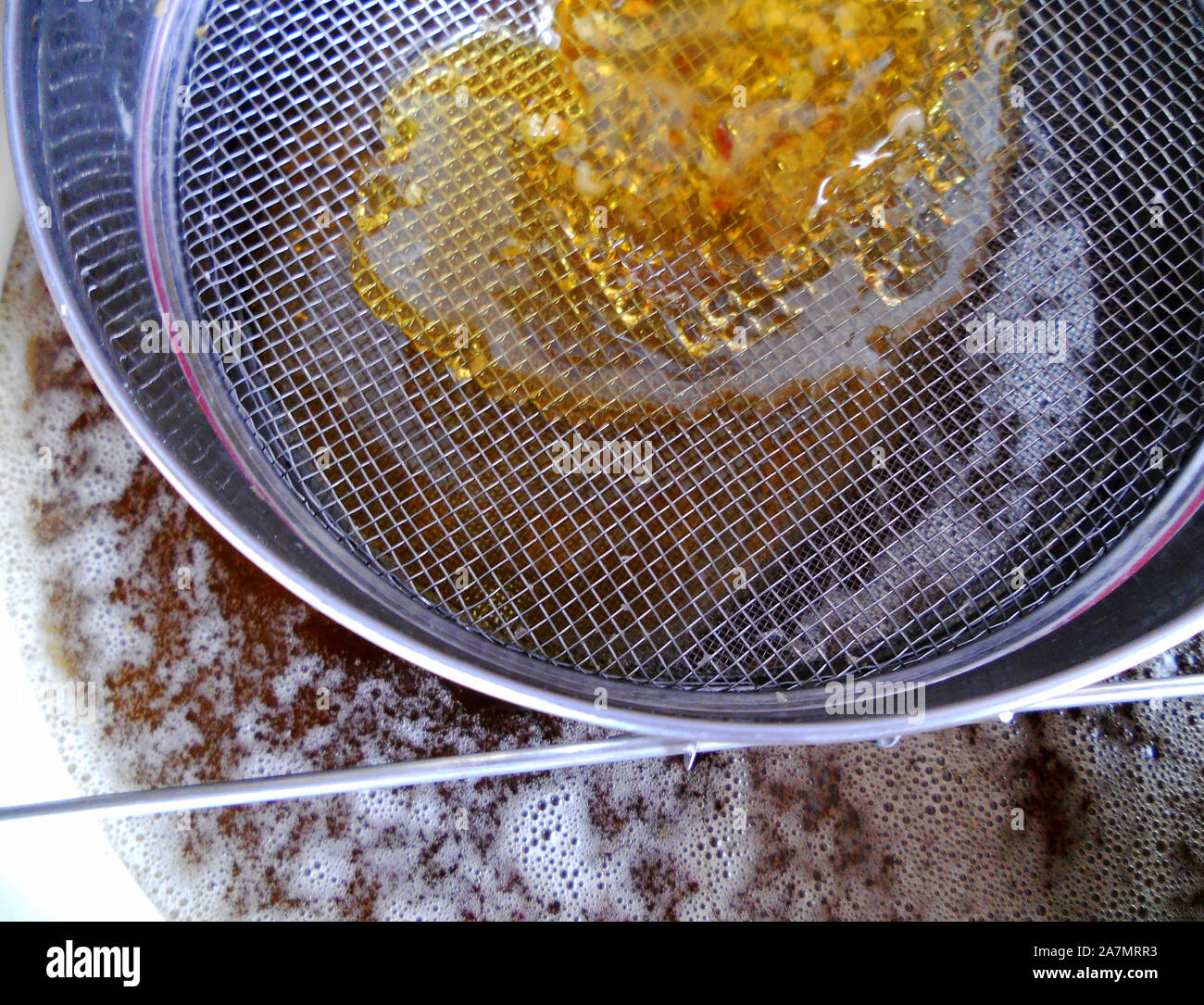 Background texture, dropping drops of sweet honey, nectar in mead ...