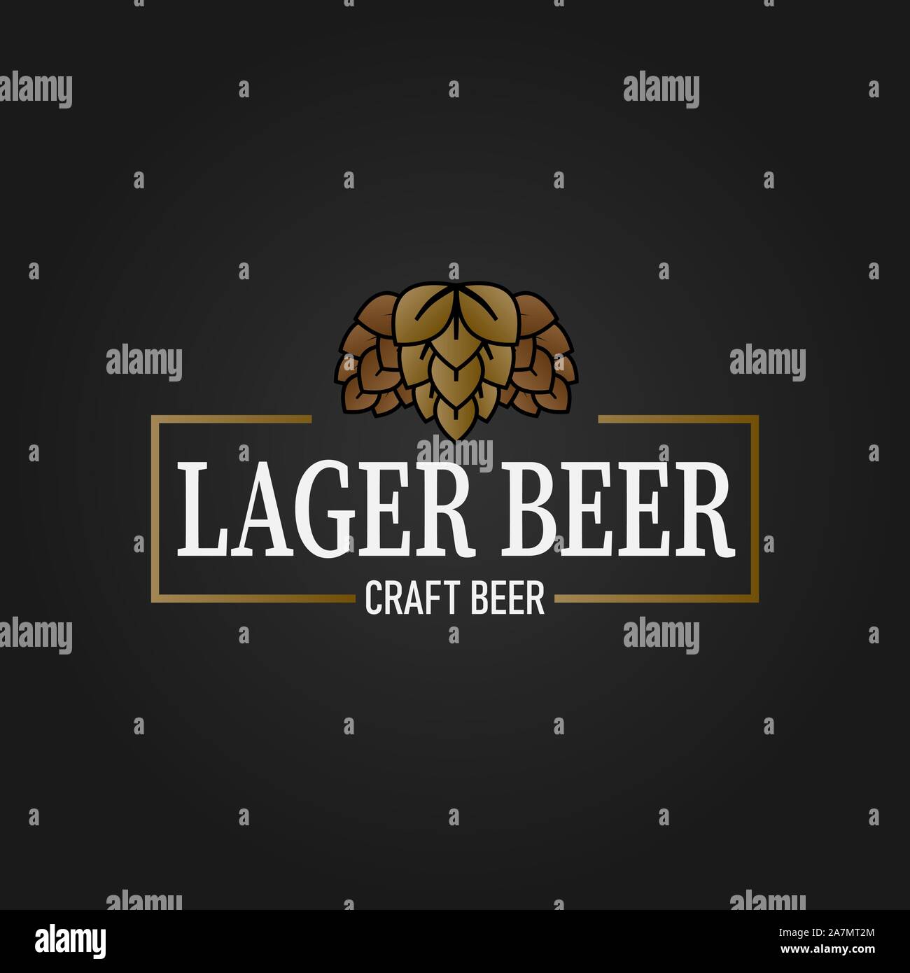 LAGER BEER label with logos of craft beer, emblems for beer house, bar ...