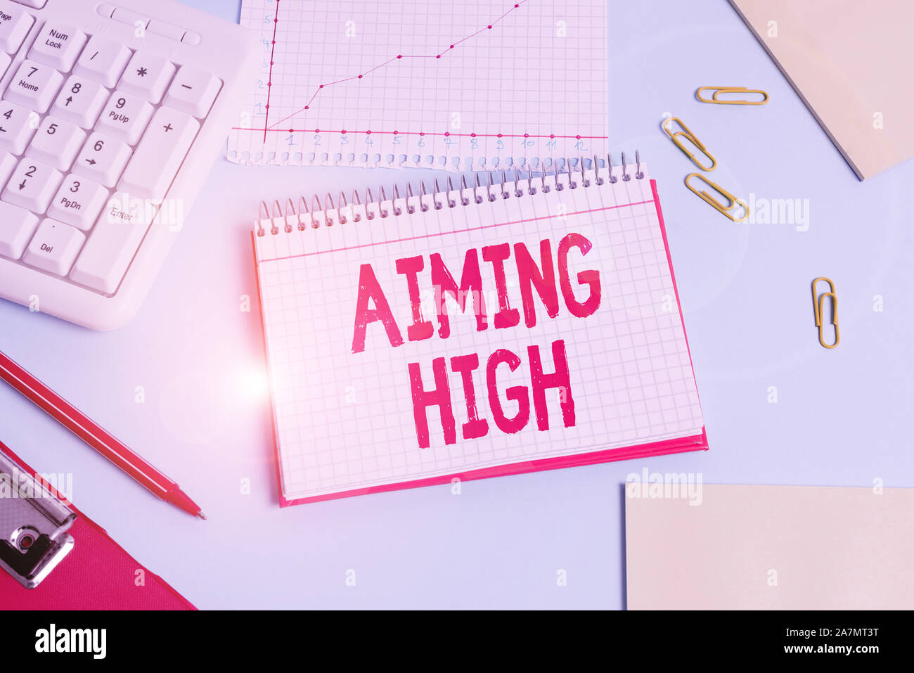 Handwriting text Aiming High. Conceptual photo a result that your plans ...