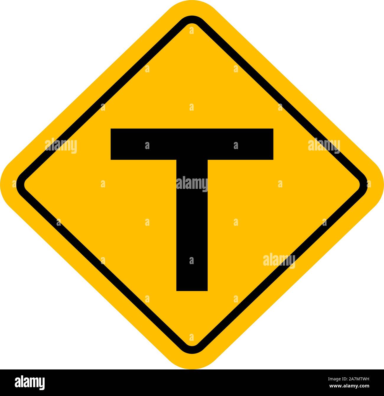 T junction sign Cut Out Stock Images & Pictures - Alamy