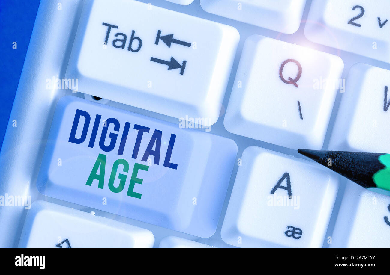 Handwriting text writing Digital Age. Conceptual photo introduction of ...