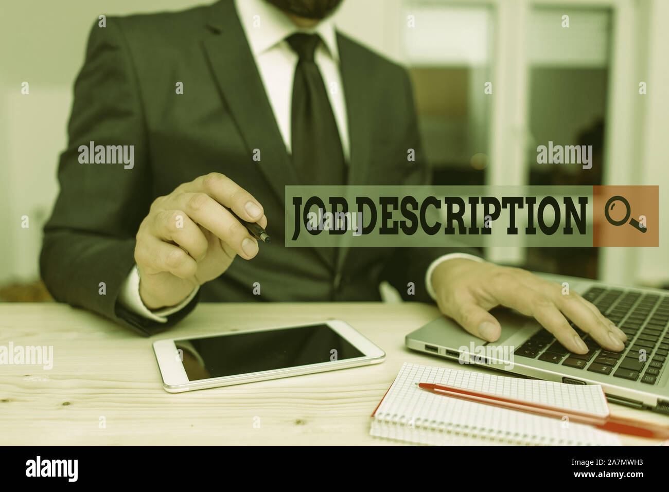 Conceptual hand writing showing Job Description. Concept meaning a ...