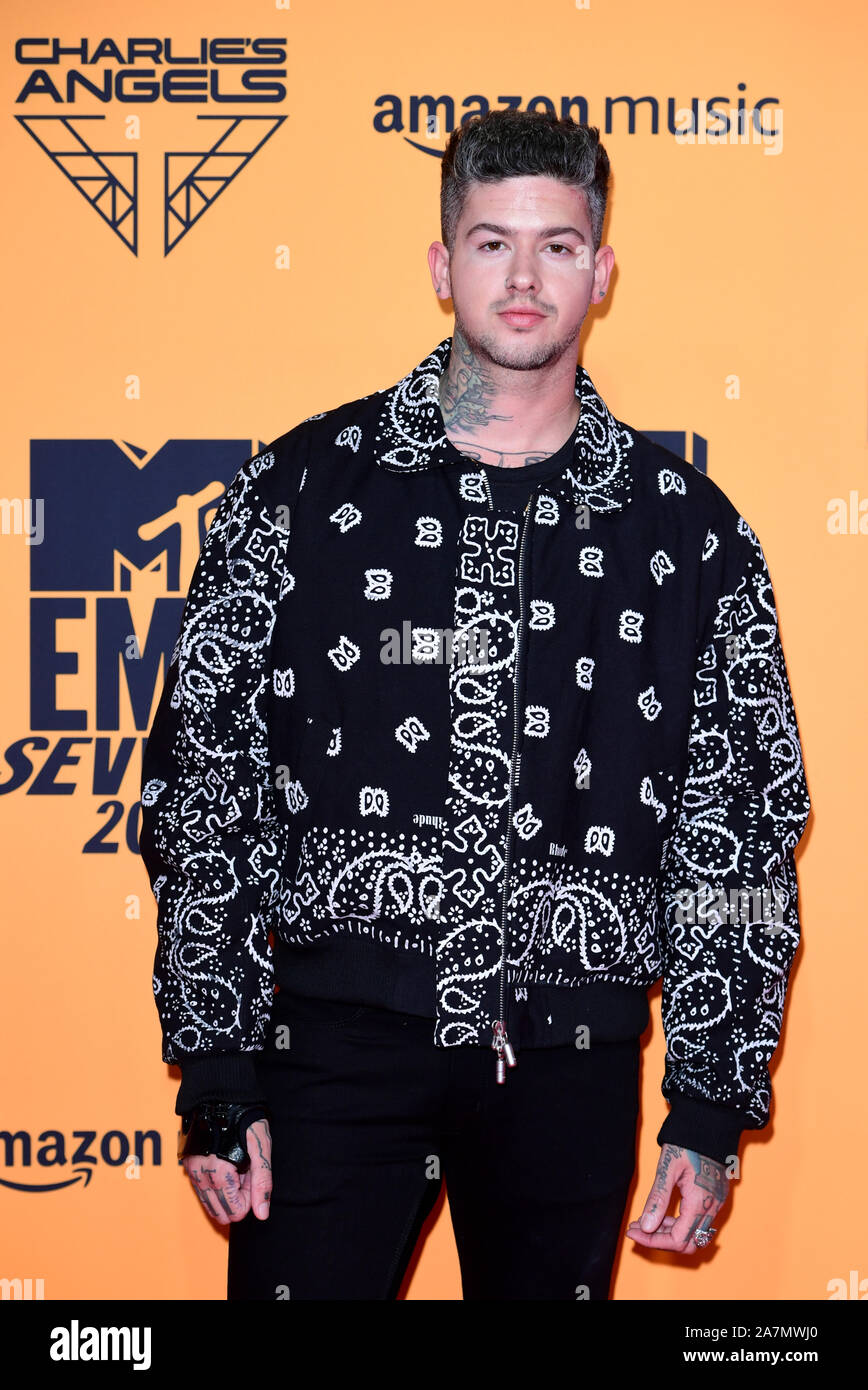 Travis Mills attending the MTV Europe Music Awards 2019, held at the ...