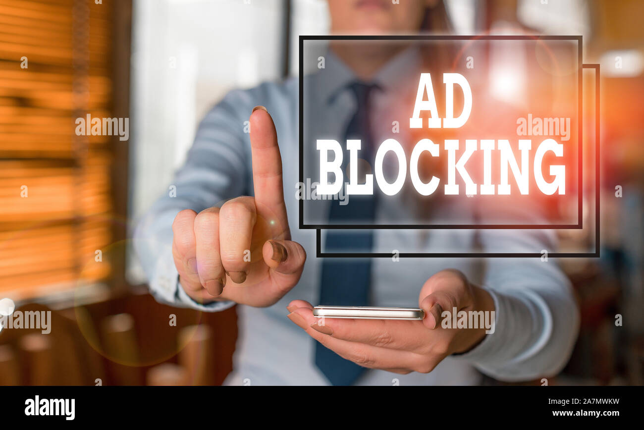 Conceptual Hand Writing Showing Ad Blocking Concept Meaning Program That Will Remove Different