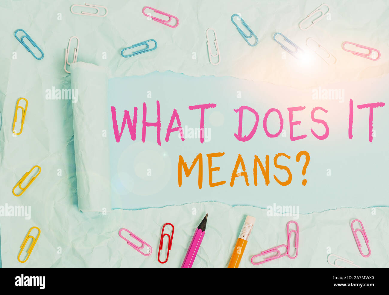 Conceptual hand writing showing What Does It Means Question. Concept ...