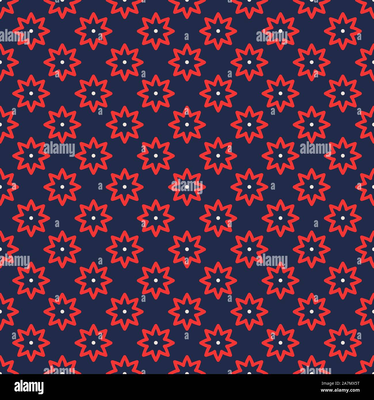 Vintage abstract floral seamless pattern outline vector.Blue,red ...