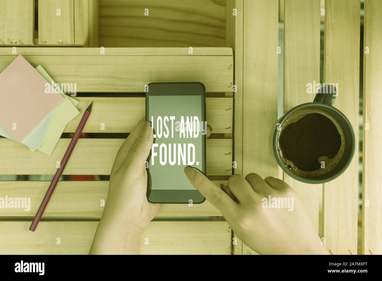 Conceptual hand writing showing Lost And Found. Concept meaning a place ...