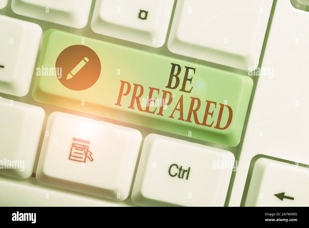 Handwriting text writing Be Prepared. Conceptual photo To make ready ...