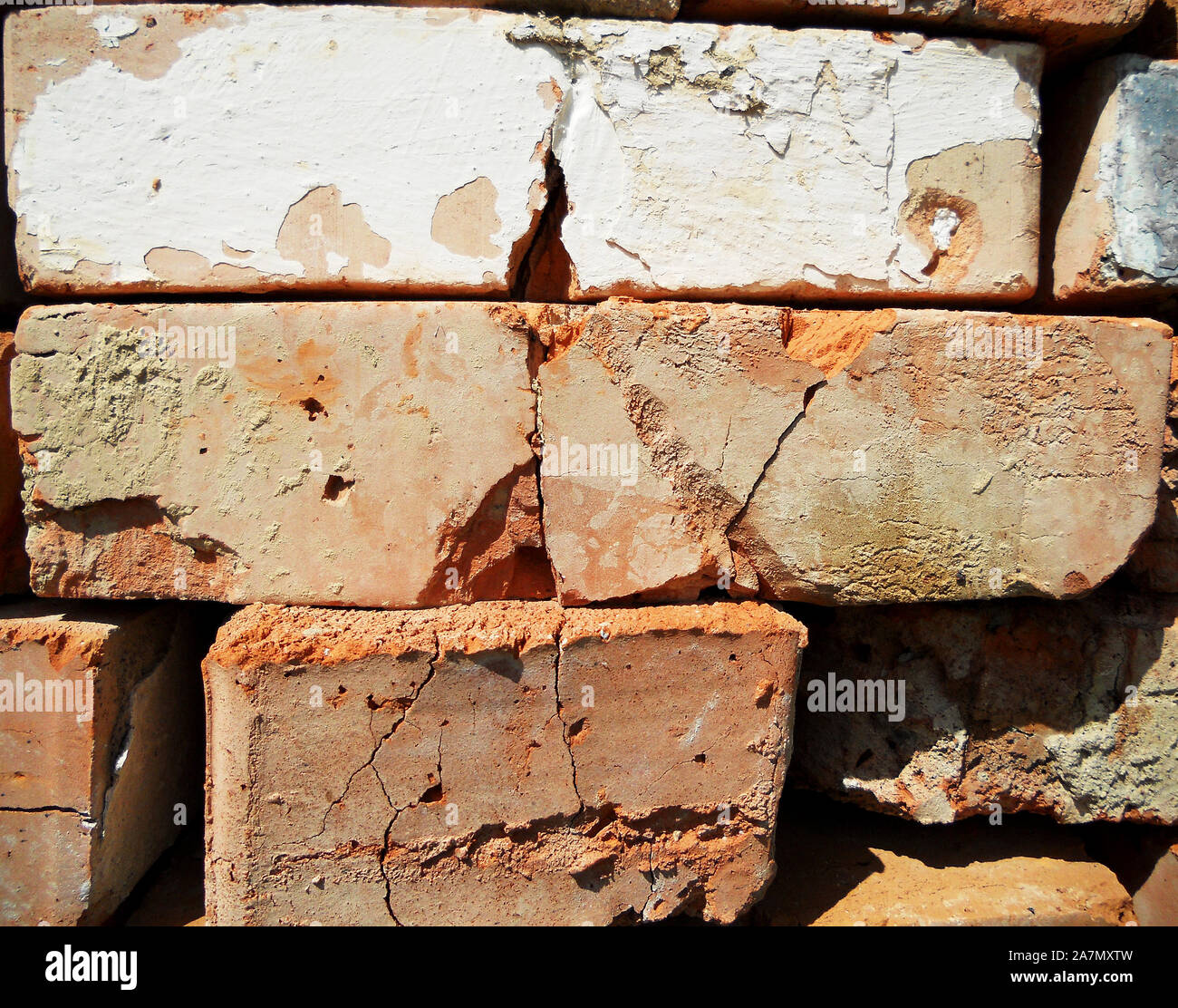Texture brick, yellow color, background stone, structure lined with ...