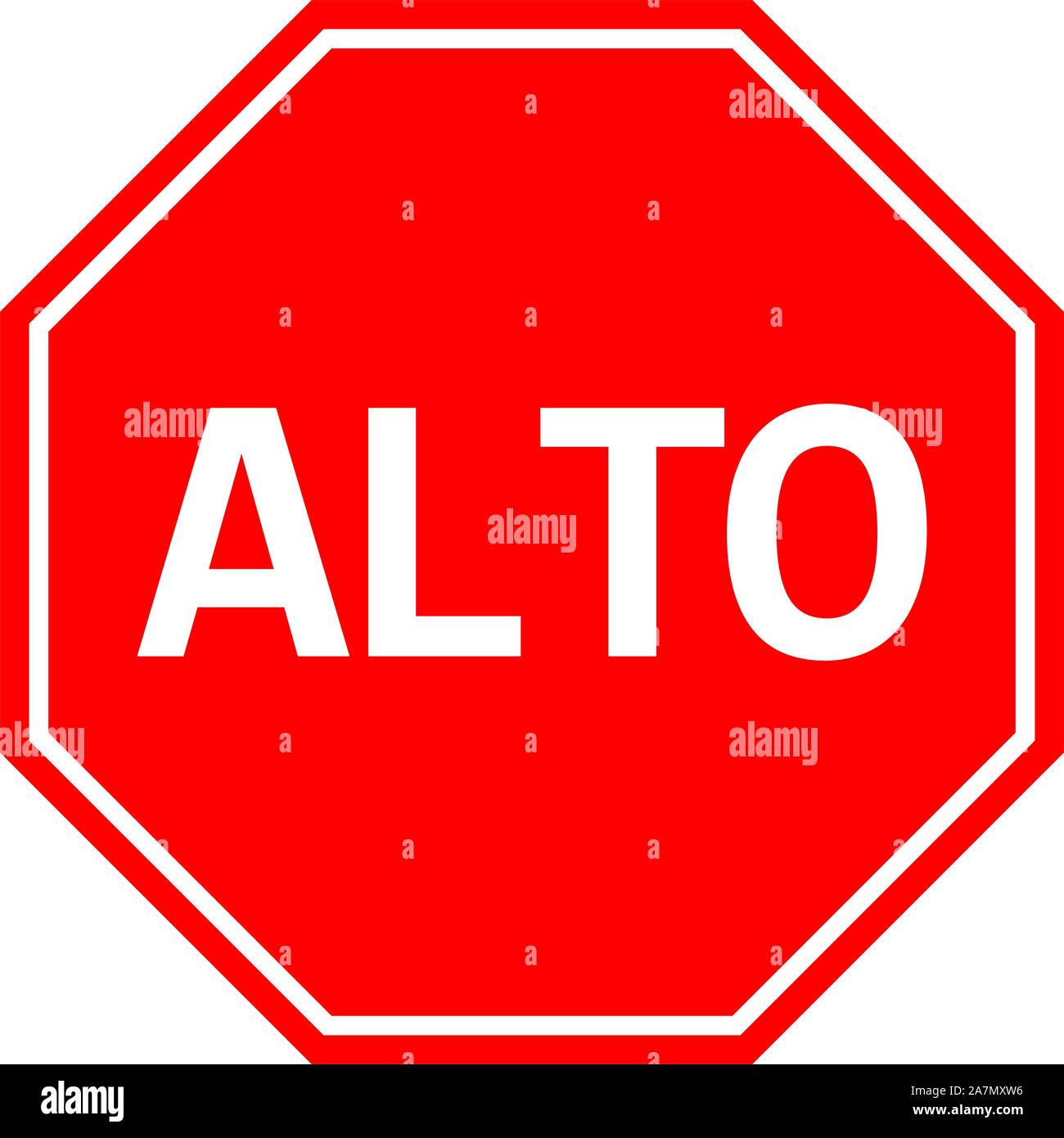 Spanish stop sign Stock Vector Images - Alamy